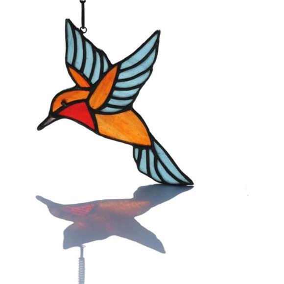 Accents | Stained Glass Bird Window Hanging Sun Catcherbird Decoration ...